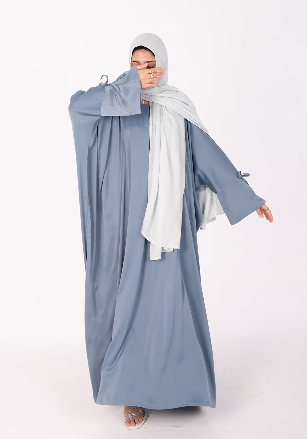 Glacier Blue Silk Abaya – ABAA