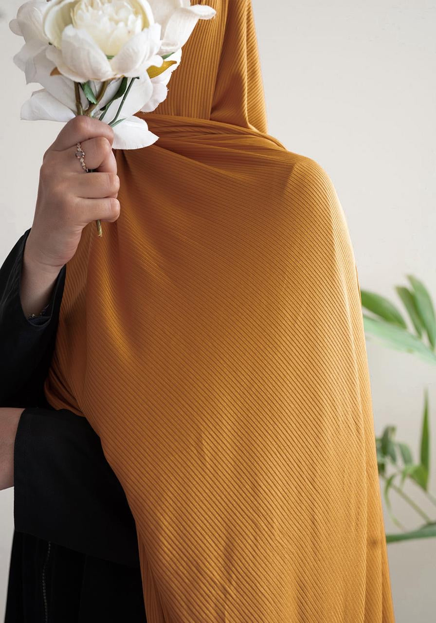 Mustard Ribbed Jersey Hijab – ABAA