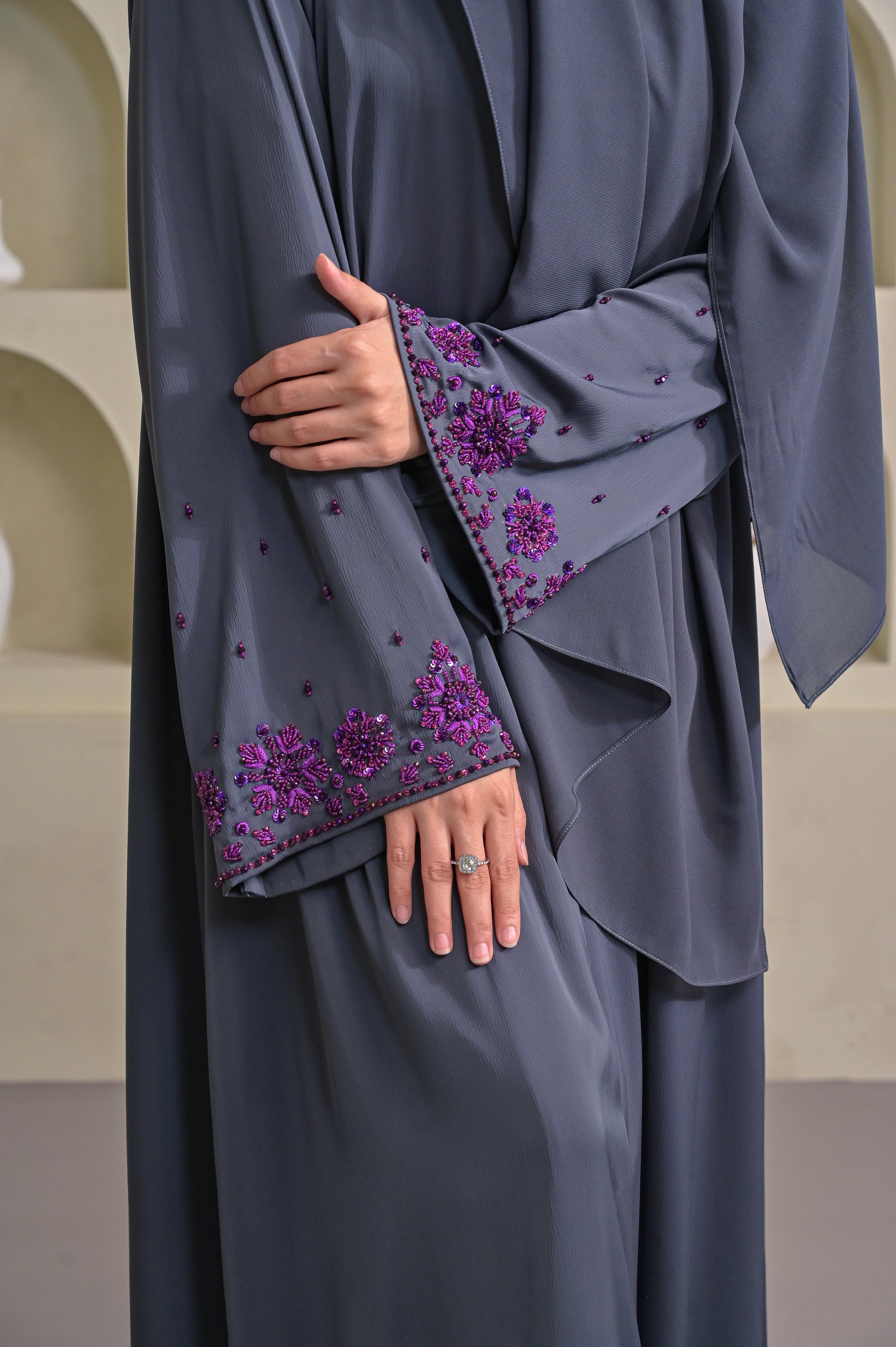 Sahar Abaya Set - Charcoal – ABAA